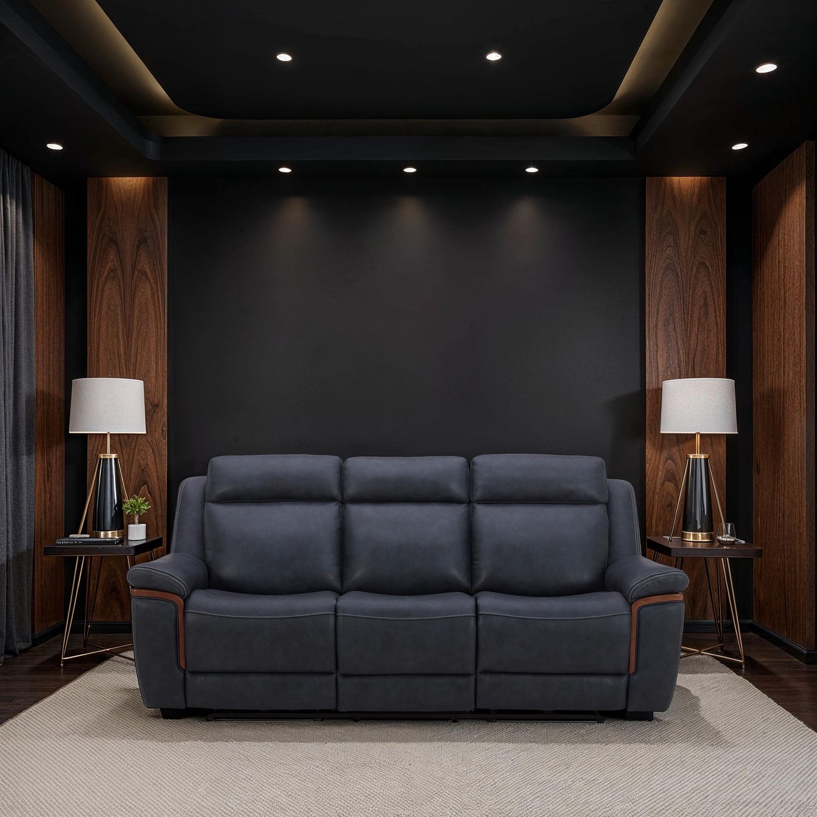 Nevada Navy Power Recliner Sofa